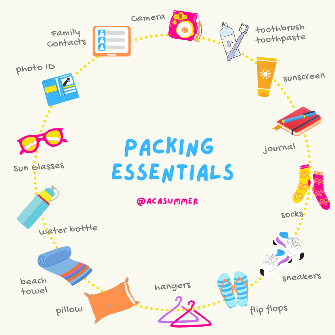 Packing Essentials for Summer Camp-on-Campus - ACA Summer